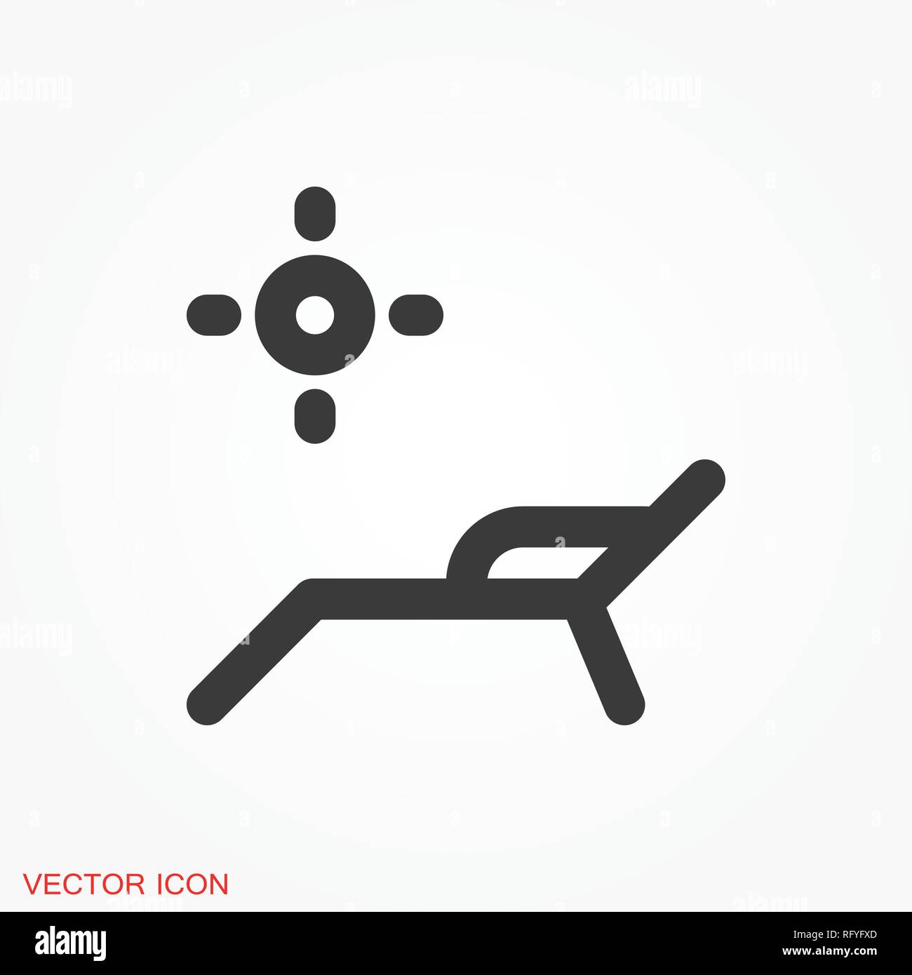 Chaise lounge icon logo, vector sign symbol for design Stock Vector ...