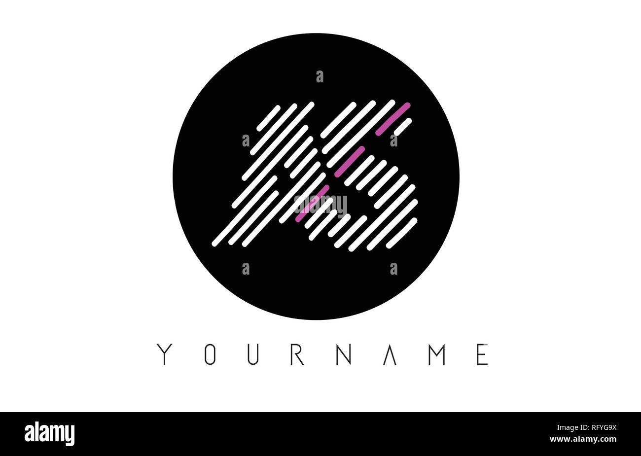 AS Letter Logo Design with White Lines and Black Circle Vector ...