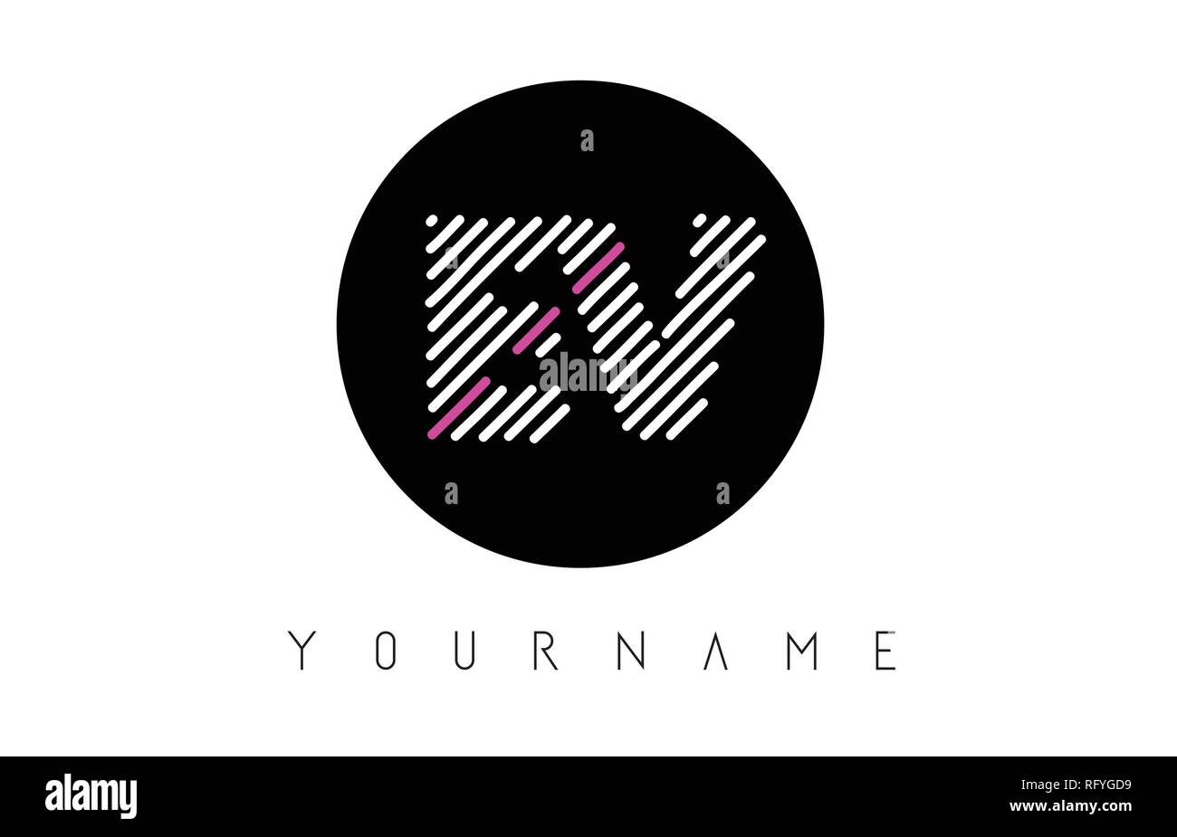EV Letter Logo Design with White Lines and Black Circle Vector ...