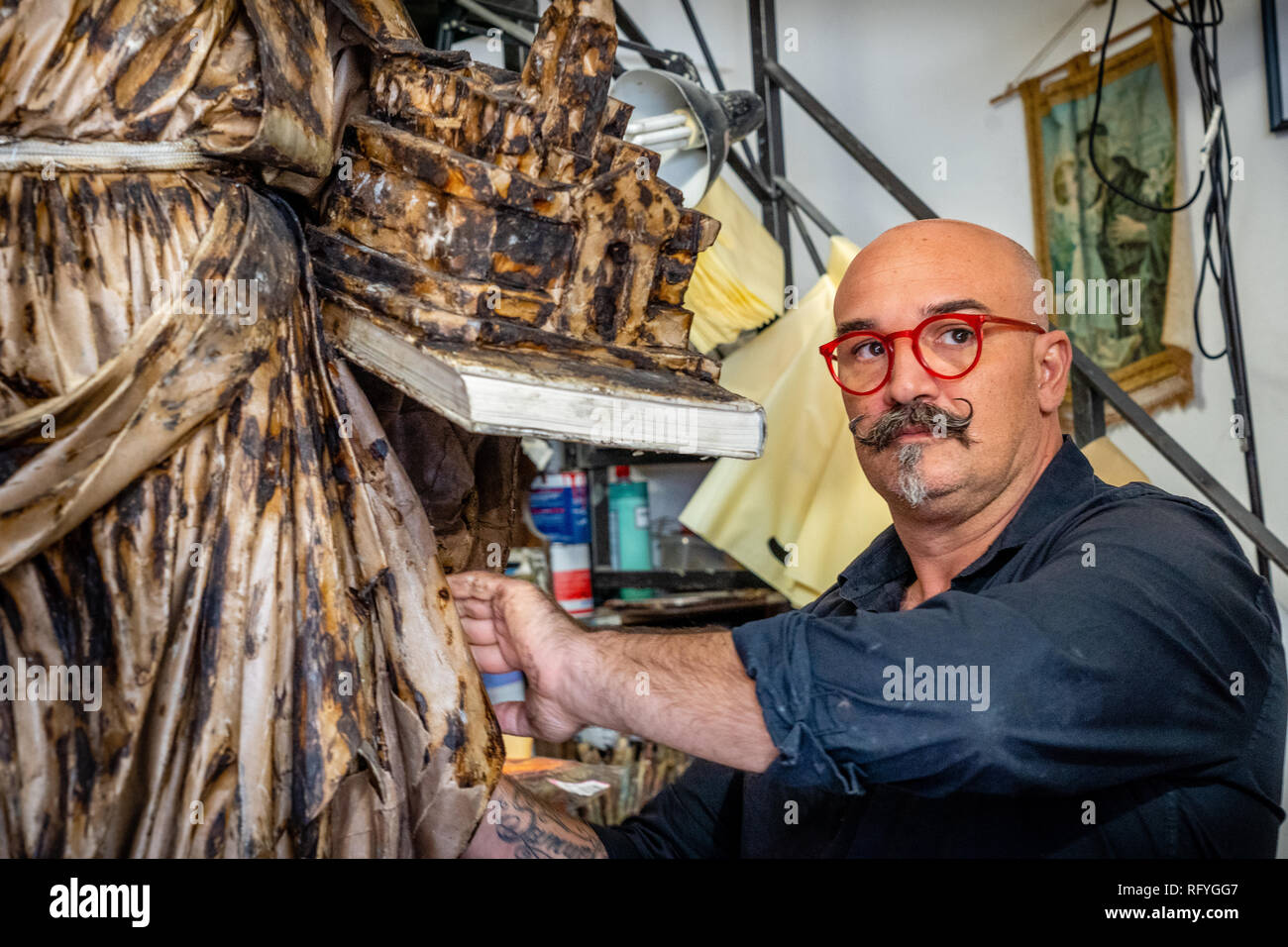 Papier-mache craft by the cathedral in Lecce, Apulia / Puglia, Southern ...