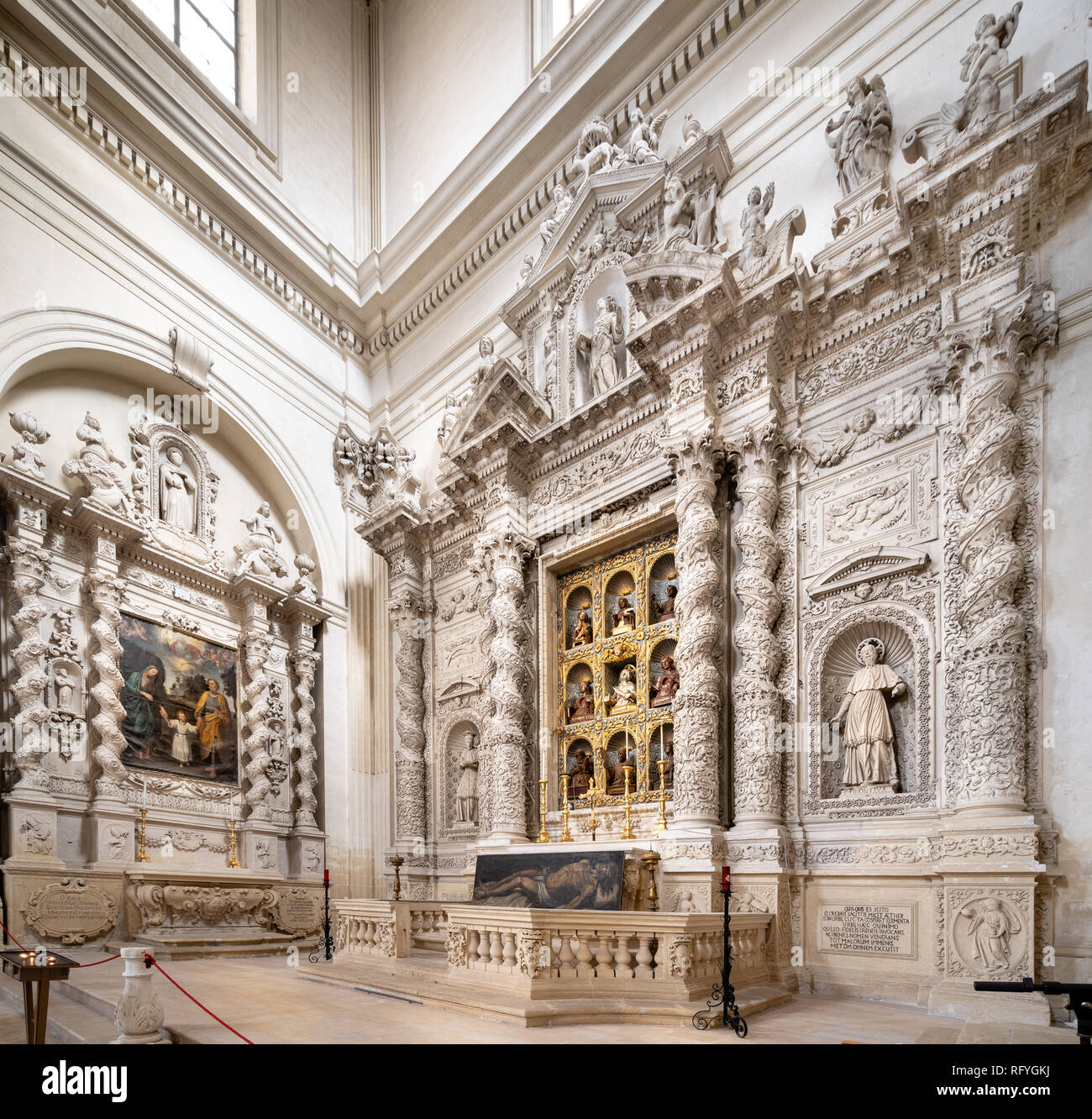 Side altar in Church of St Irene, Lecce, Apulia / Puglia, Southern ...