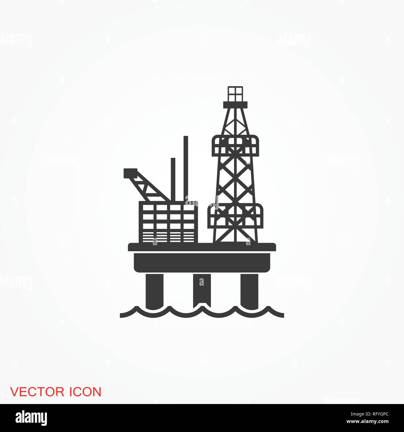 Oil platform iconfuel production logo, vector sign symbol for design ...