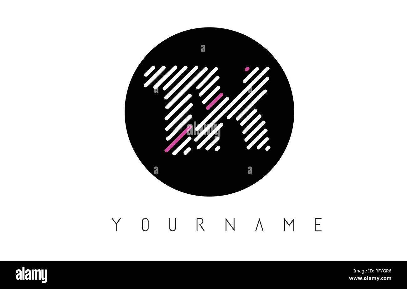 TX Letter Logo Design with White Lines and Black Circle Vector ...