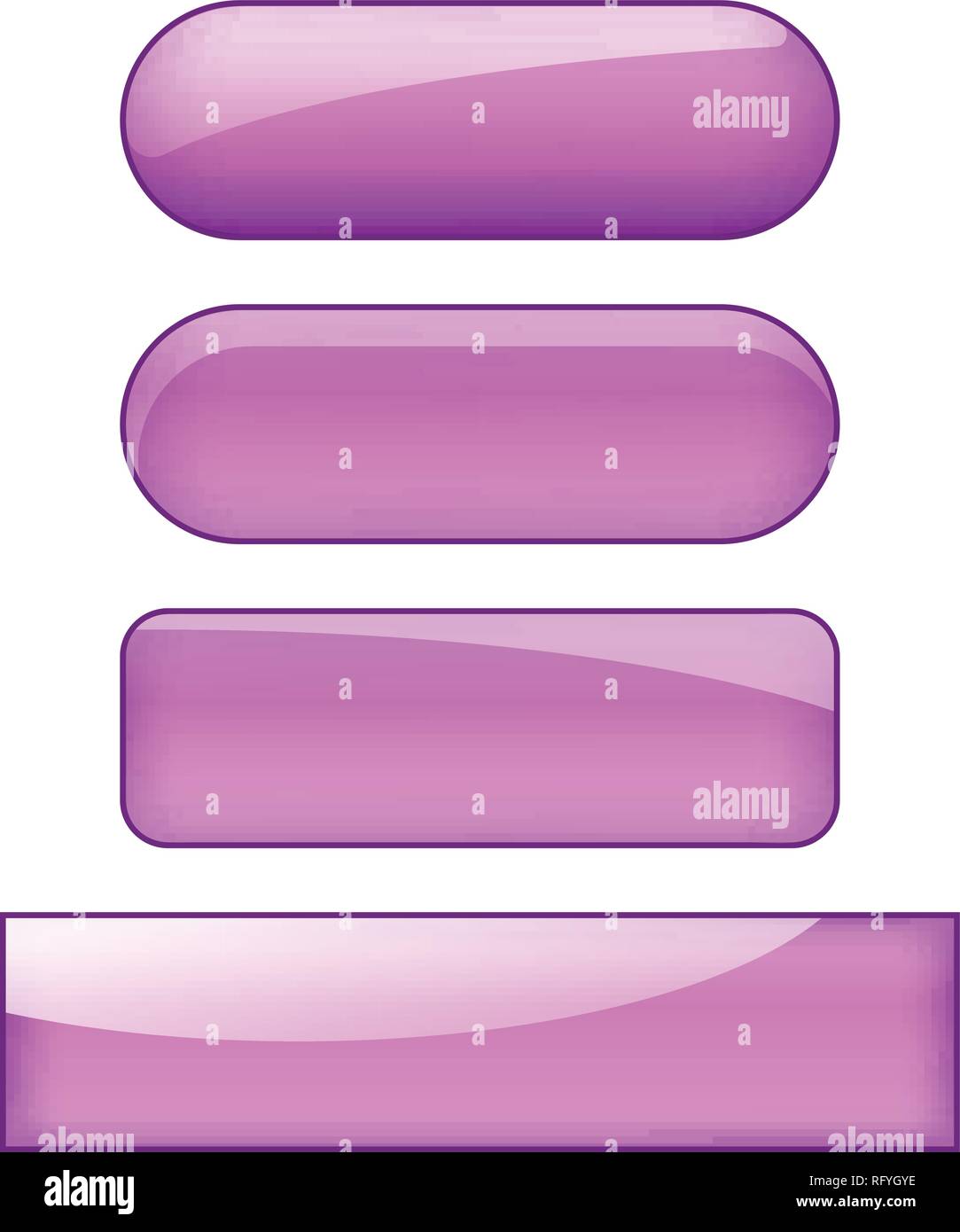 vector bright glossy web buttons set - purple Stock Vector Image & Art ...