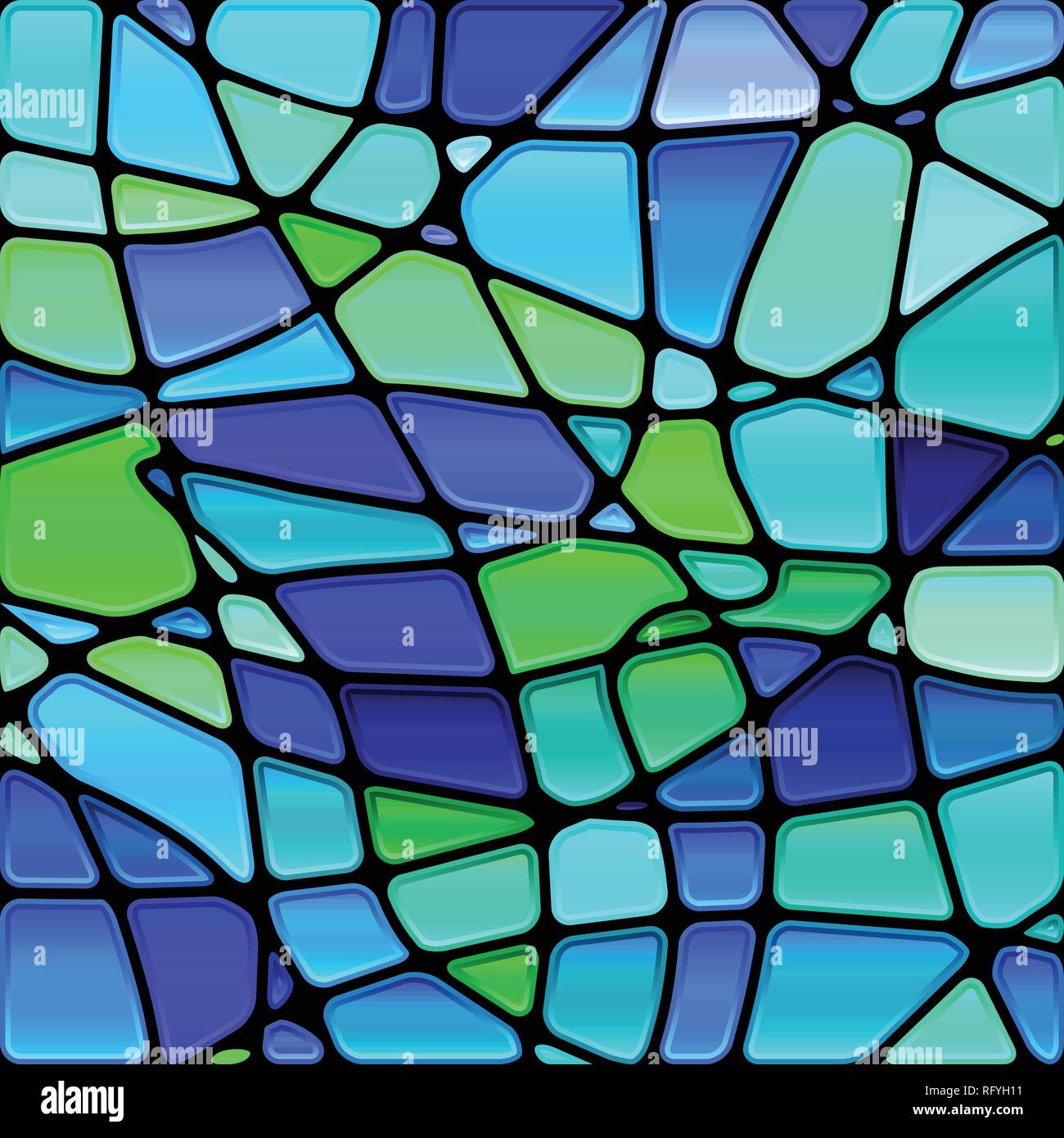 abstract vector stained-glass mosaic background - blue and green Stock ...