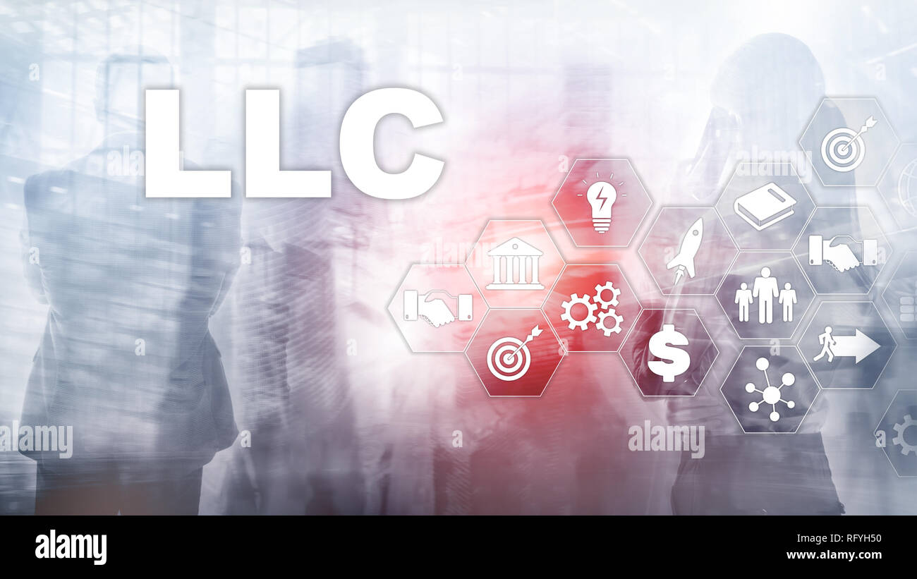 Limited Liability Company concept. Icons on virtual screen. Business ...