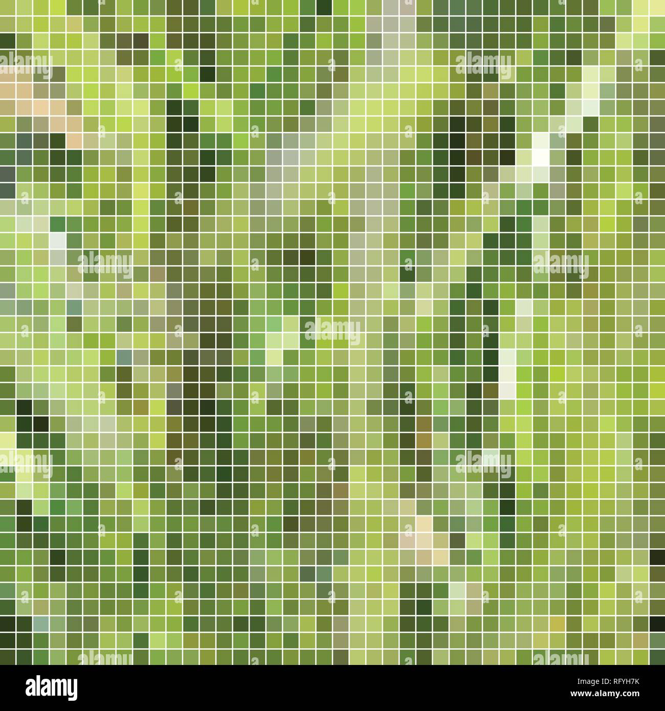 Abstract Vector Square Pixel Mosaic Background Green Stock Vector