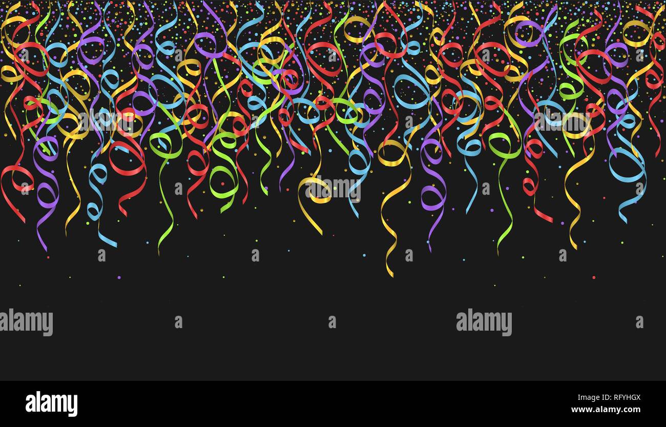 Colorful ribbons festive background. Abstract backdrop with many ...
