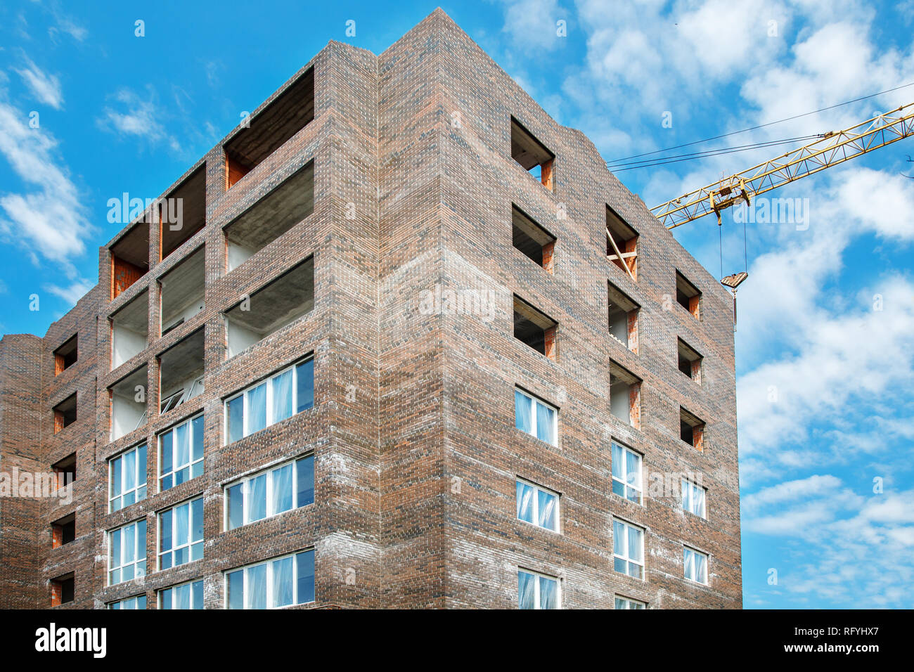 construction of a new multi-storey residential building in the city on ...
