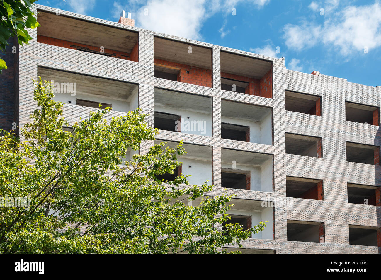 construction of a new multi-storey residential building in the city on ...