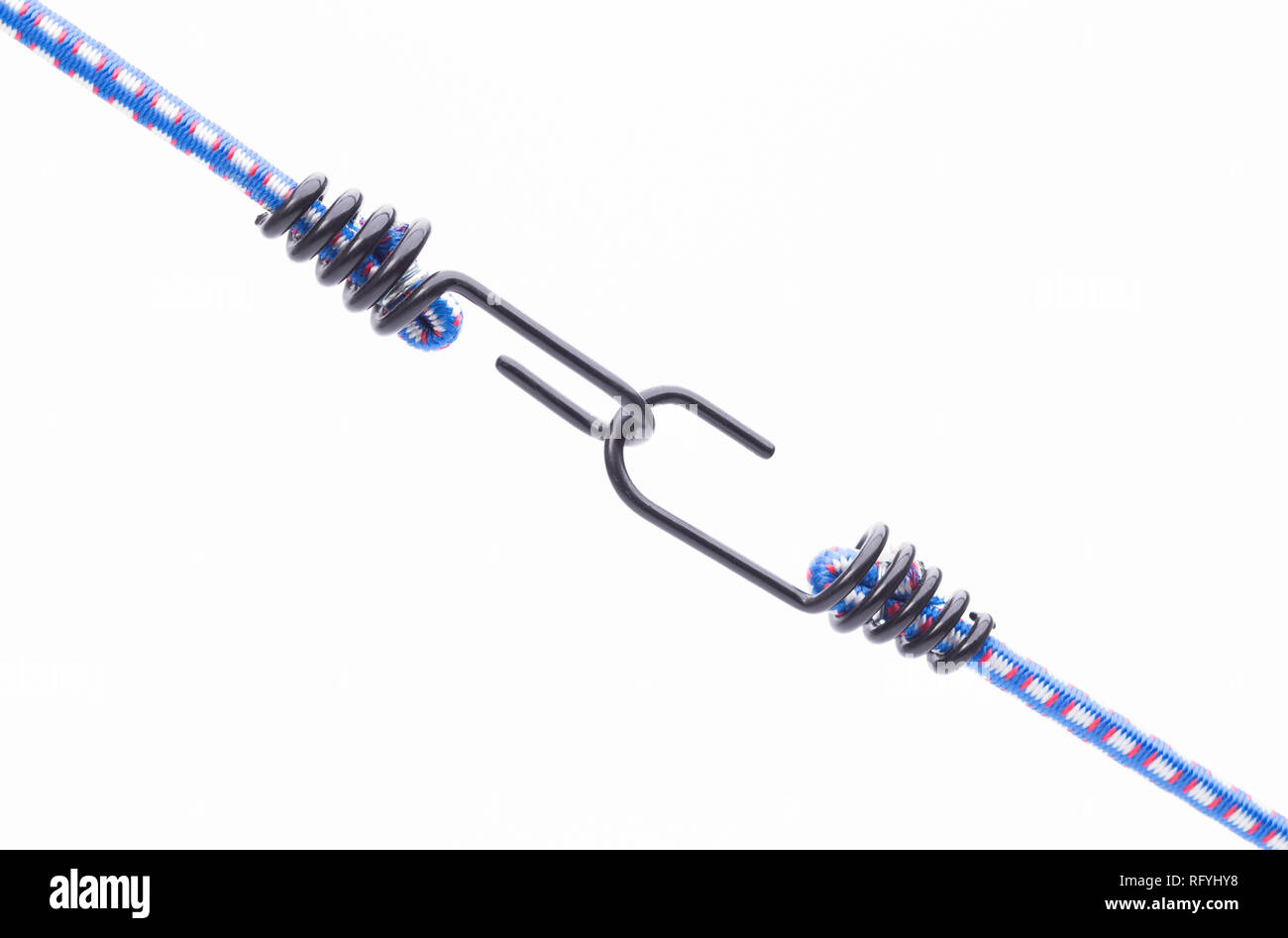 The photo shows connected tensioning ropes isolated on white Stock ...