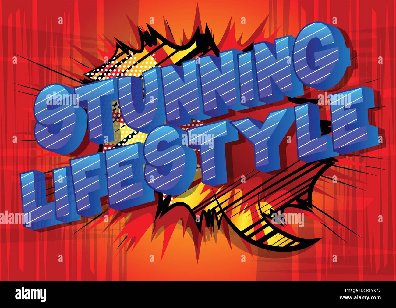 Stunning Lifestyle - Vector illustrated comic book style phrase on ...