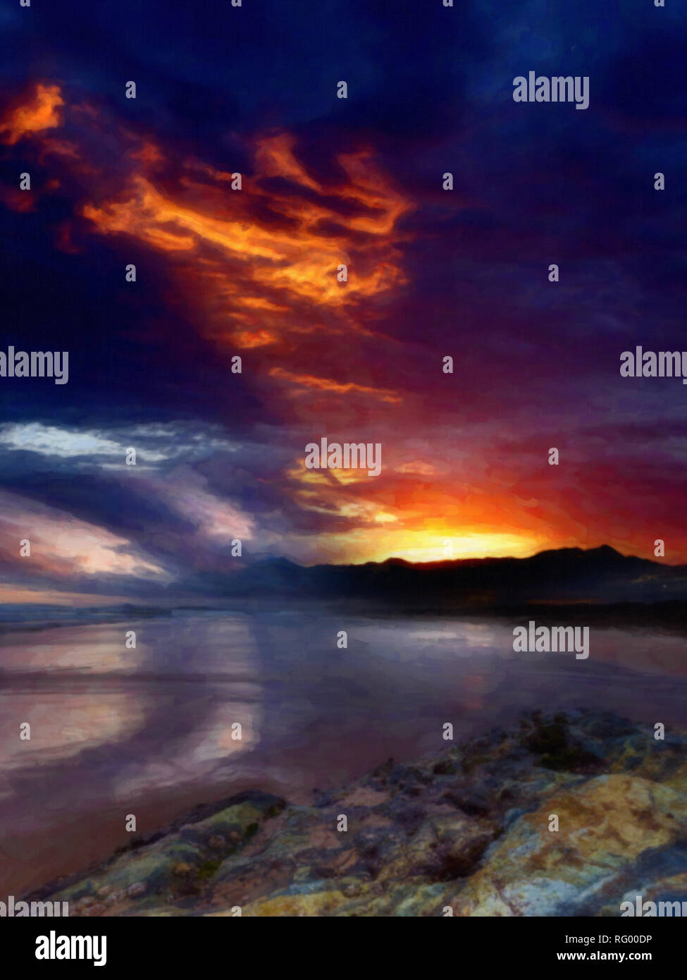 Fire Red Dawn Sky Forest High Resolution Stock Photography and Images ...