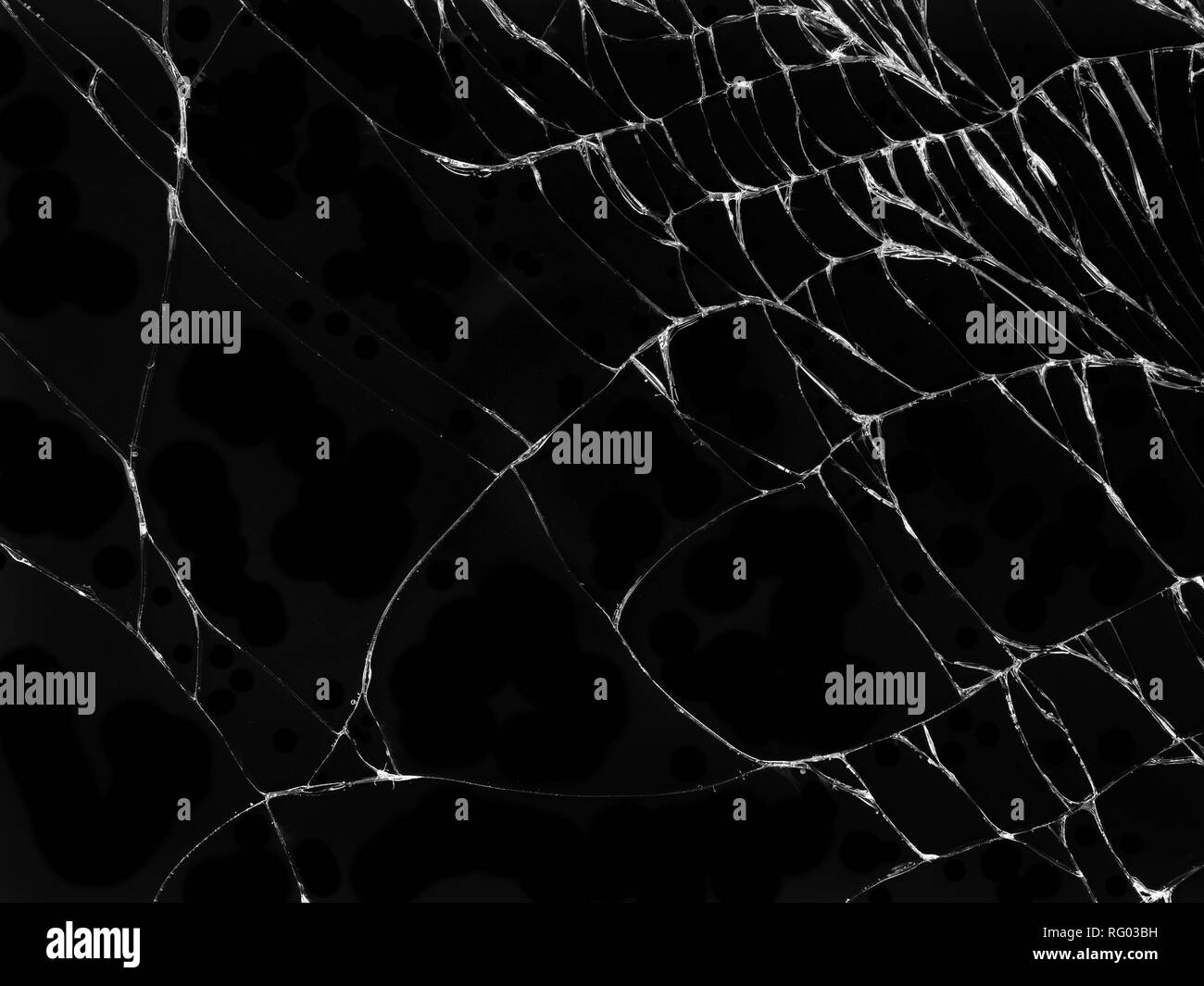 Cracked glass texture on black background. Isolated realistic cracked glass effect Stock Photo ...