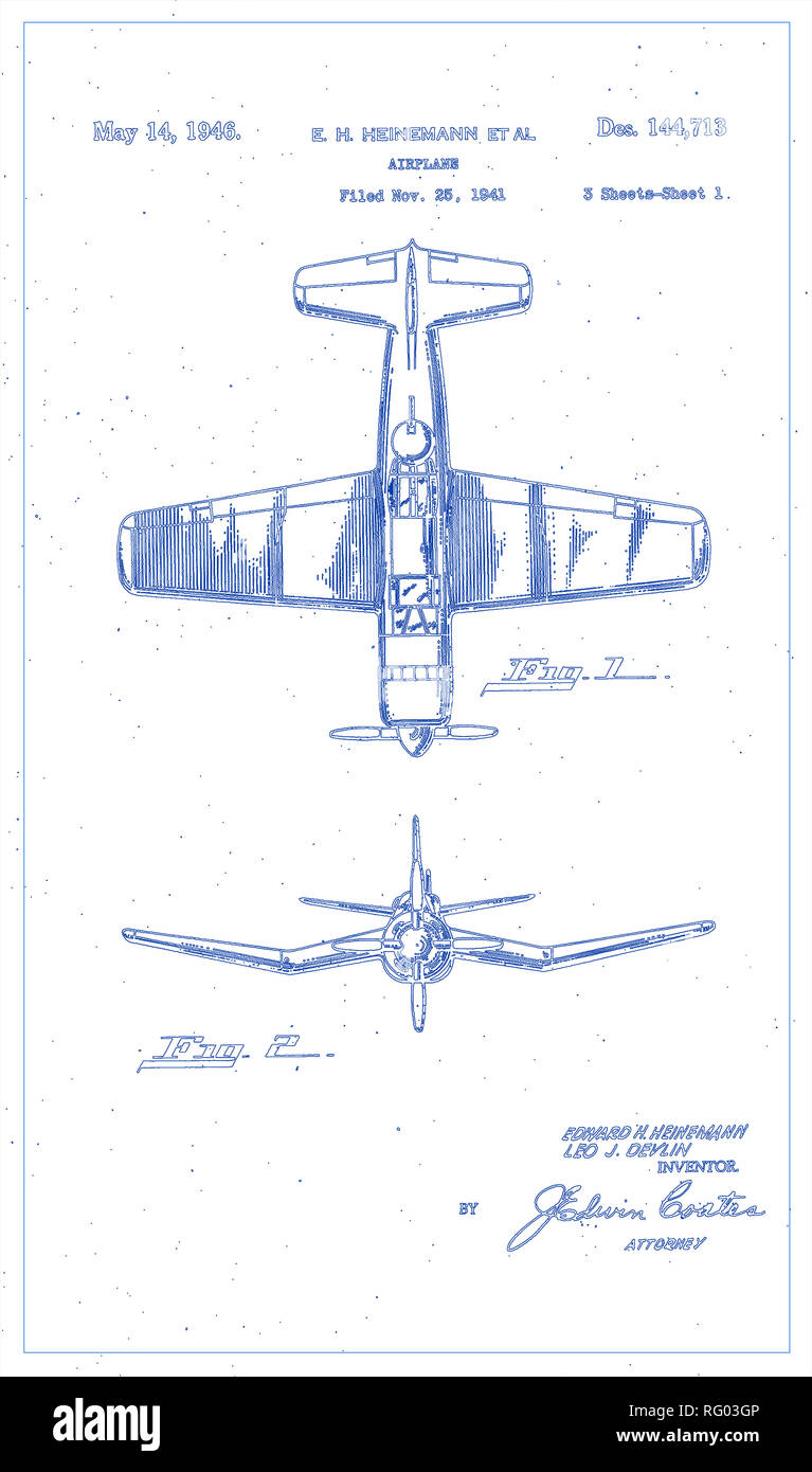 Vintage airplane technical drawing hi-res stock photography and images ...