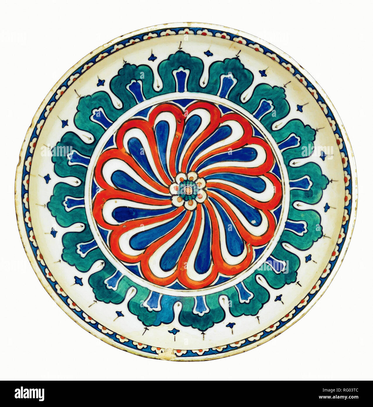 Ceramic wall tile ottoman turkey turkish islamic art Cut Out Stock ...