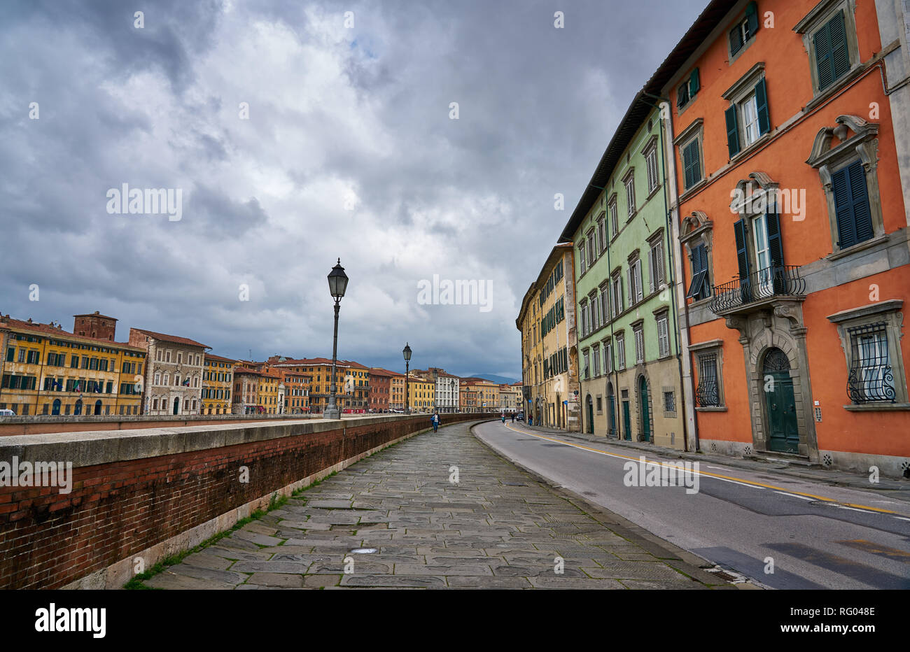 Streets and old houses of Pisa, Italy Stock Photo - Alamy