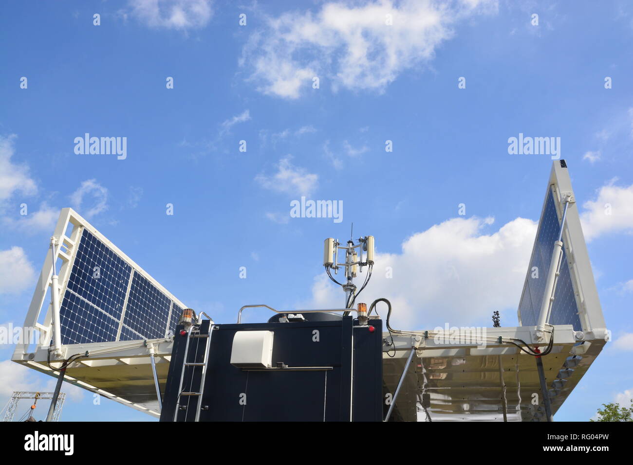 Solar Power or Solar Cell and Phone antenna Stock Photo - Alamy