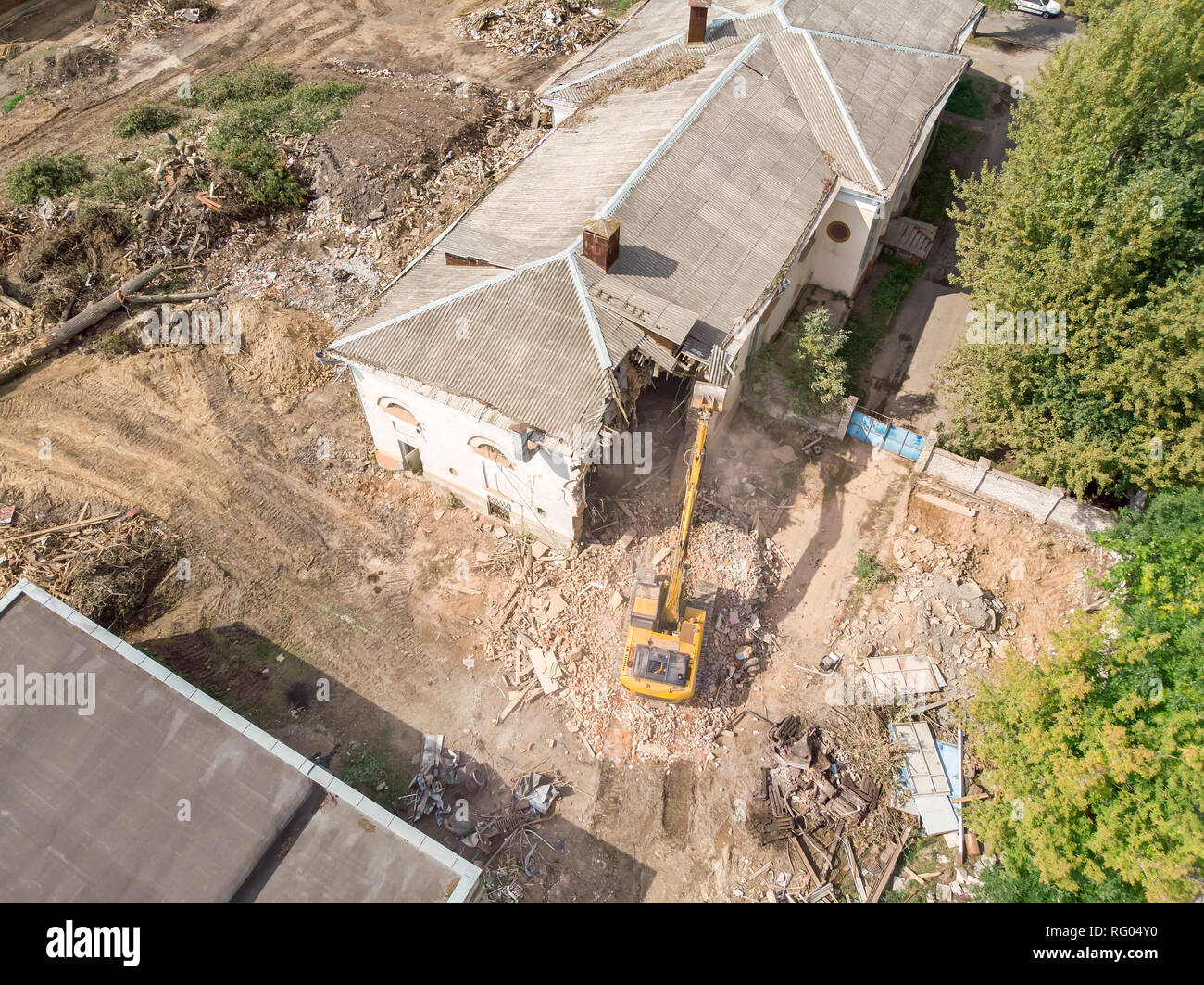 Aerial view of destruction hi-res stock photography and images - Alamy