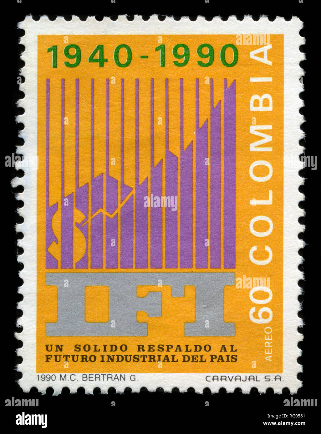Postage stamp from Colombia in the Institute of Industrial Development ...