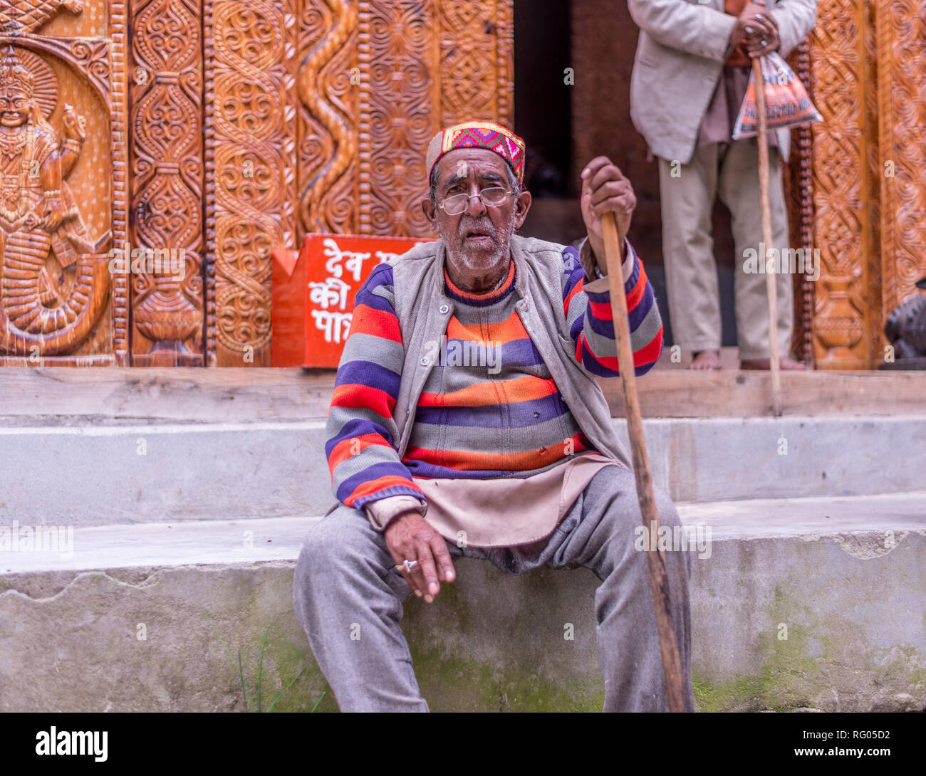 Kullu, Himachal Pradesh, India - August 04, 2018 : Old Man in Great ...