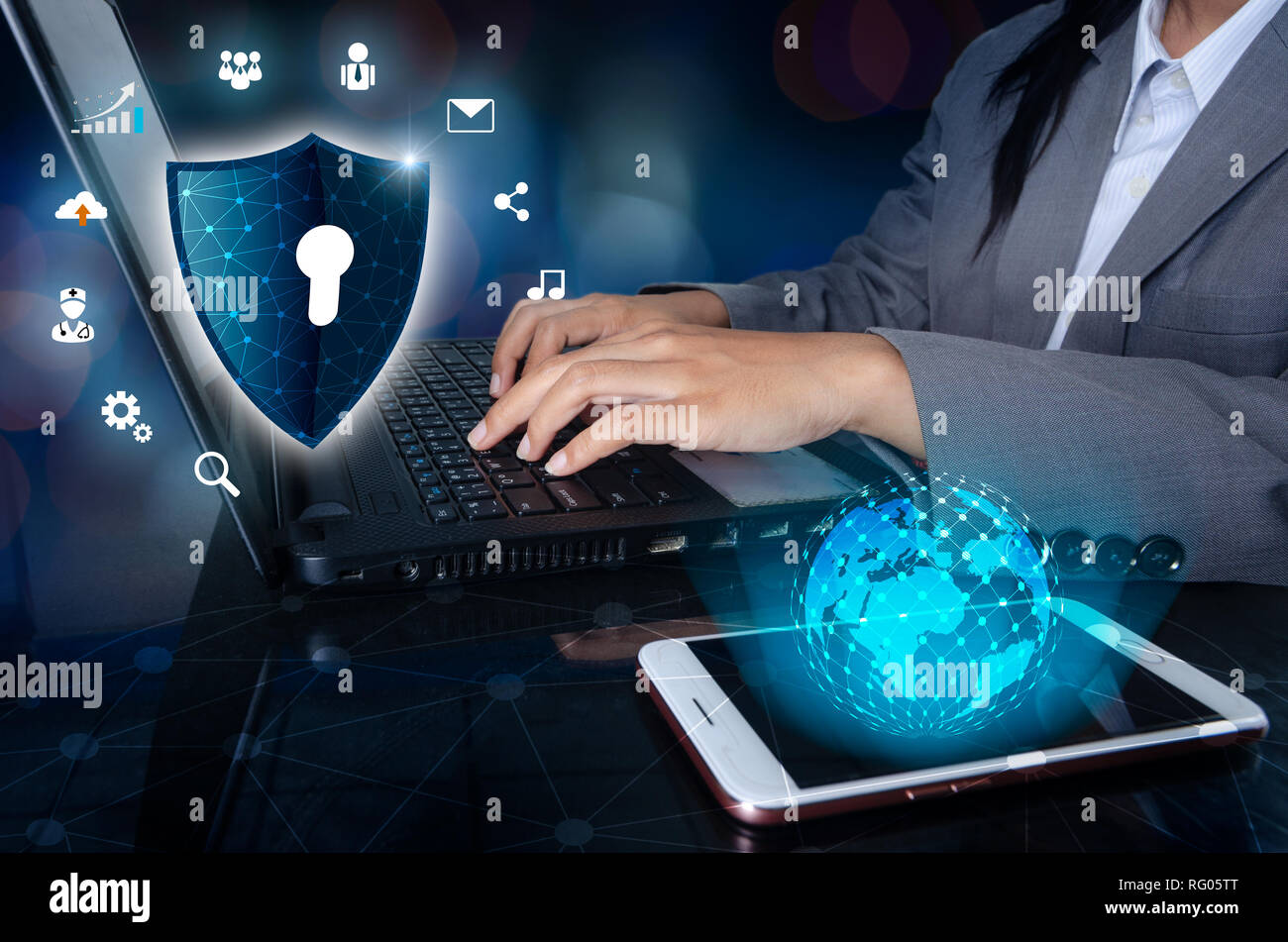 Press enter button on the keyboard computer Shield cyber Key lock ...