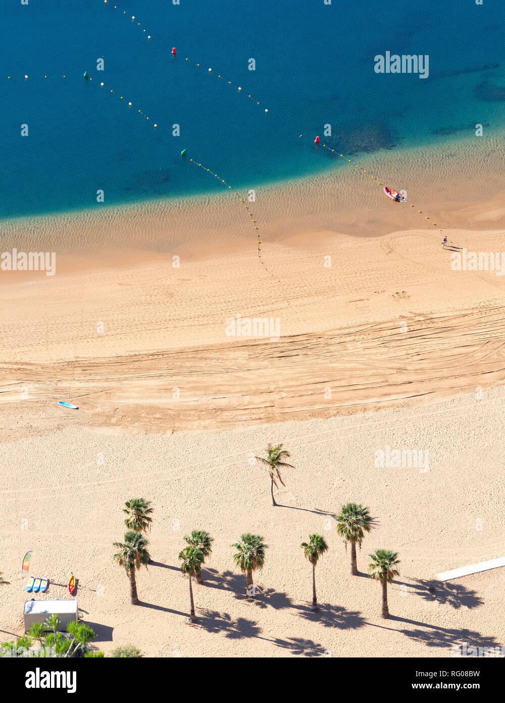 Aerial view of sandy beach with beautiful clear sea water Stock Photo ...