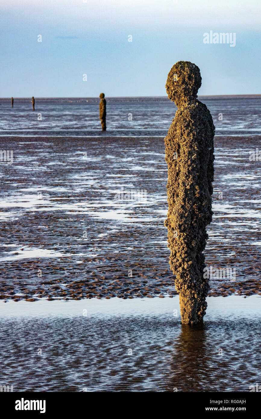Antony Gormley Iron Men in the Sea Crosby, Liverpool UK Stock Photo - Alamy