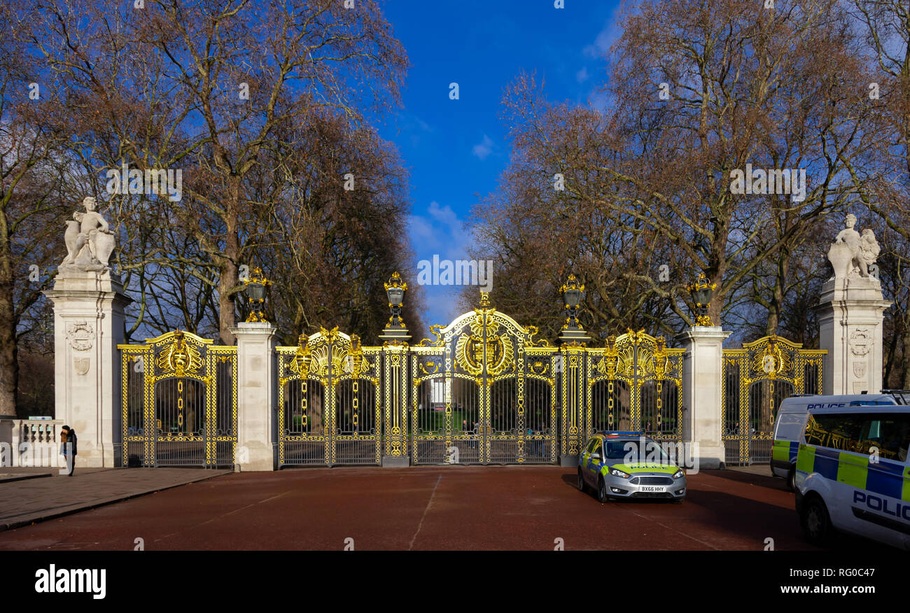 London, England - January 23, 2019. PIctures of Canada Gate installed ...