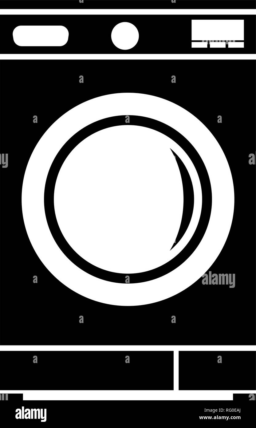 Washing machine icon flat. Minimalist style vector illustration Stock ...