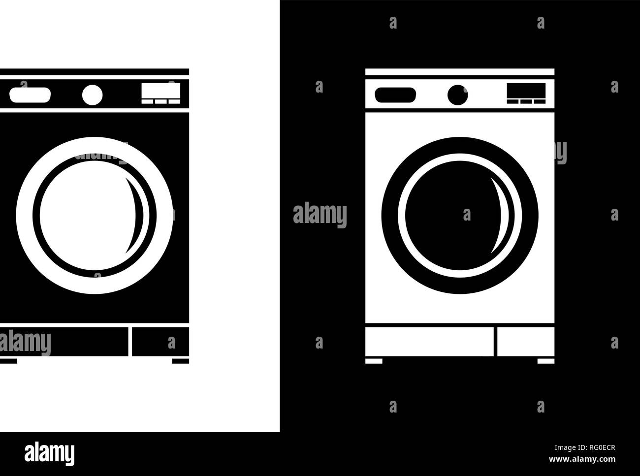 Washing machine icon flat. Minimalist style vector illustration Stock ...
