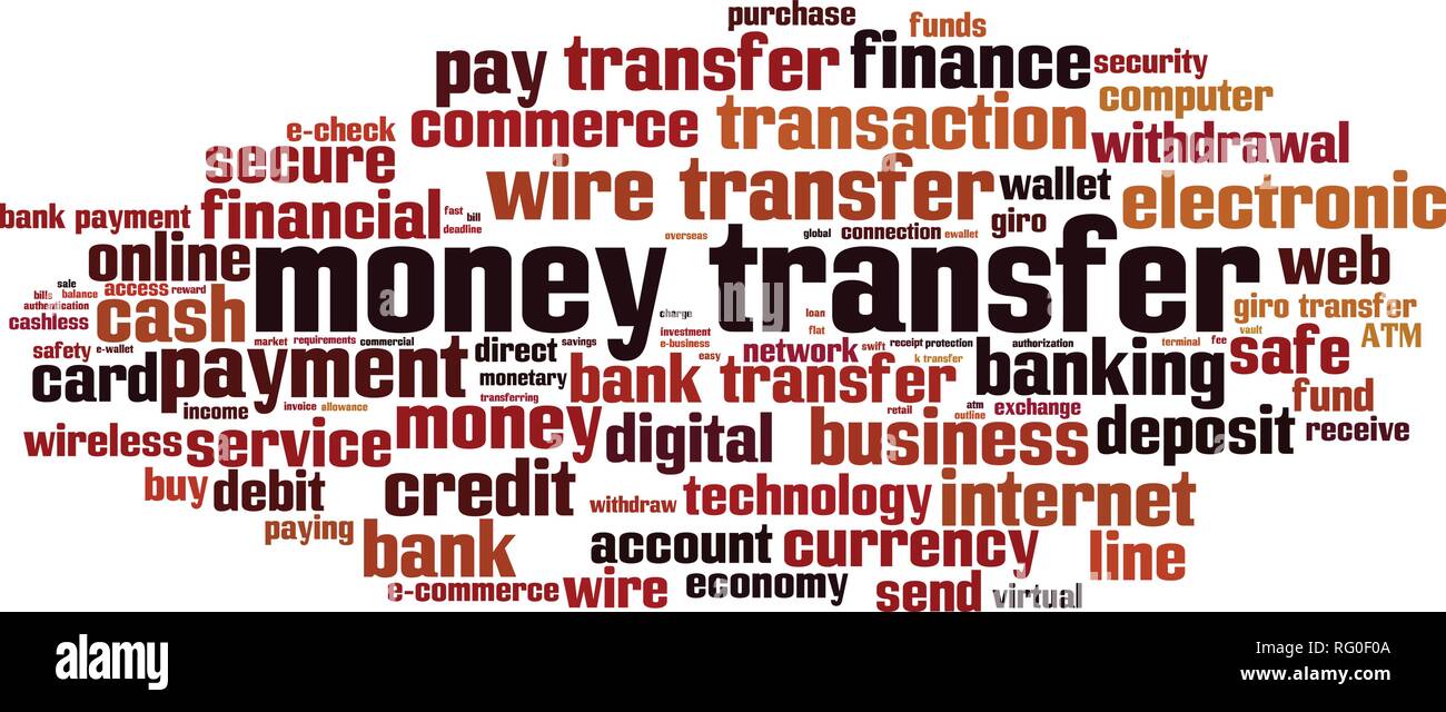 Money transfer word cloud concept. Vector illustration Stock Vector ...