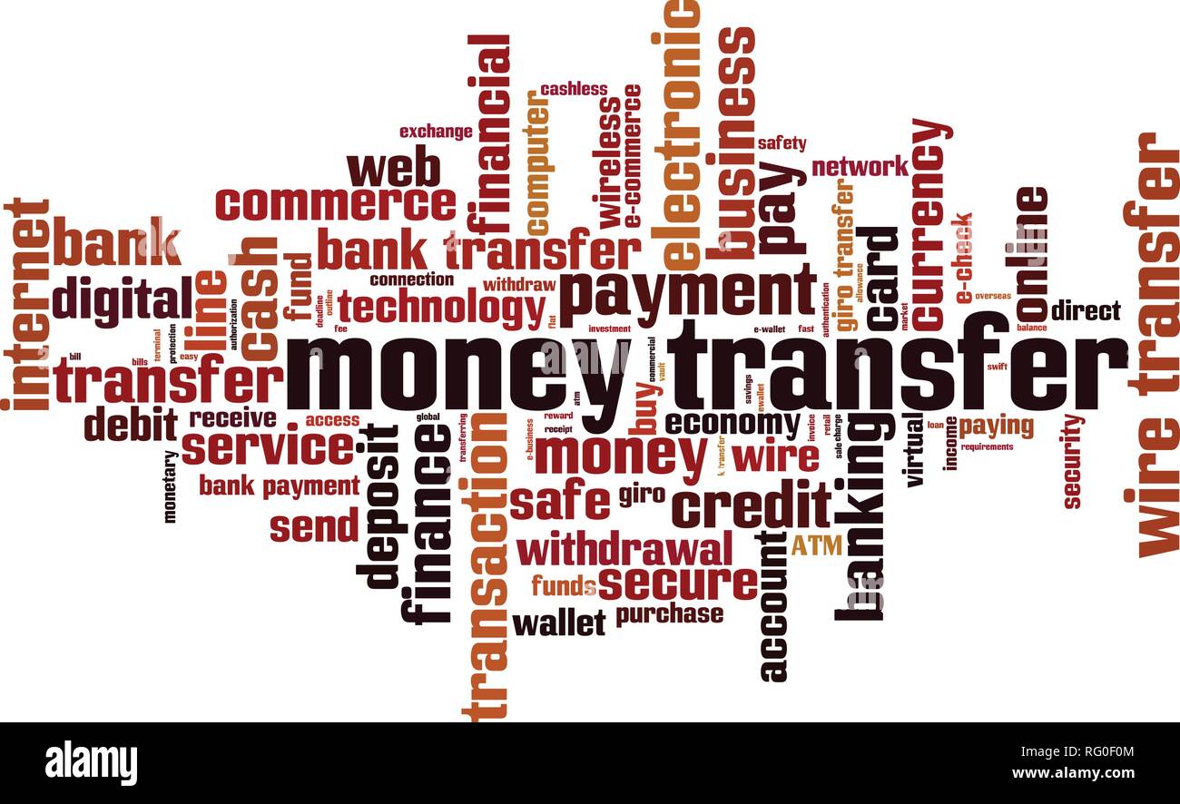 Money transfer word cloud concept. Vector illustration Stock Vector ...