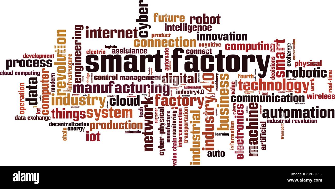 Smart factory word cloud concept. Vector illustration Stock Vector ...