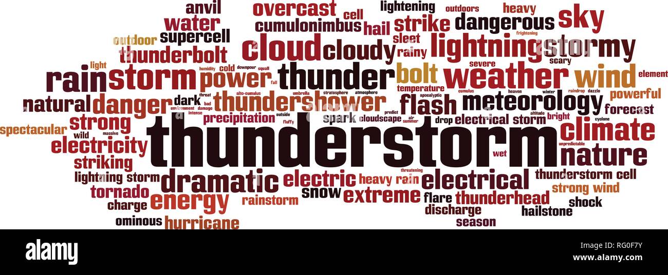 Thunderstorm word cloud concept. Vector illustration Stock Vector Image ...