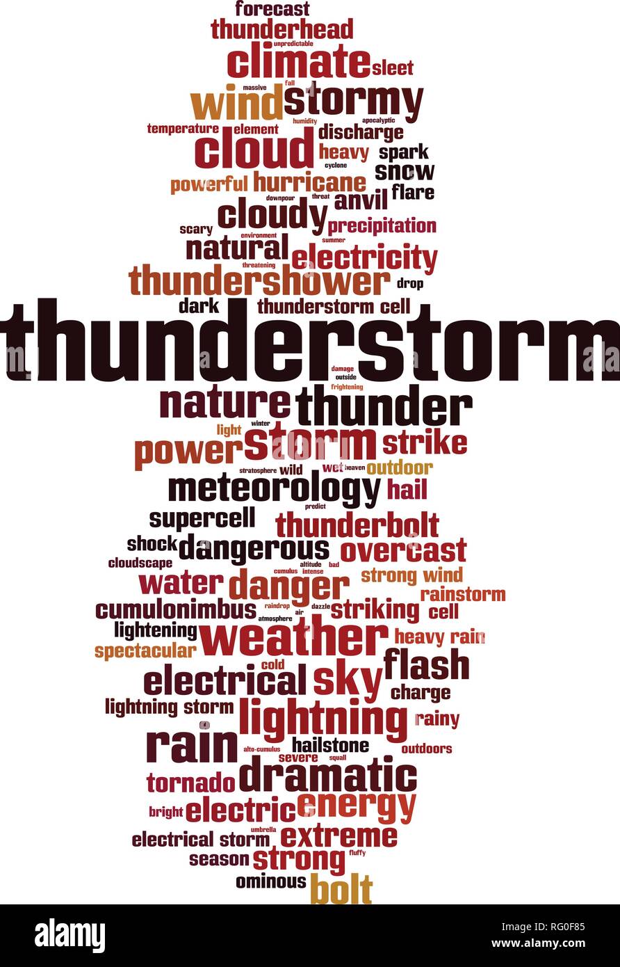 Thunderstorm word cloud concept. Vector illustration Stock Vector Image ...