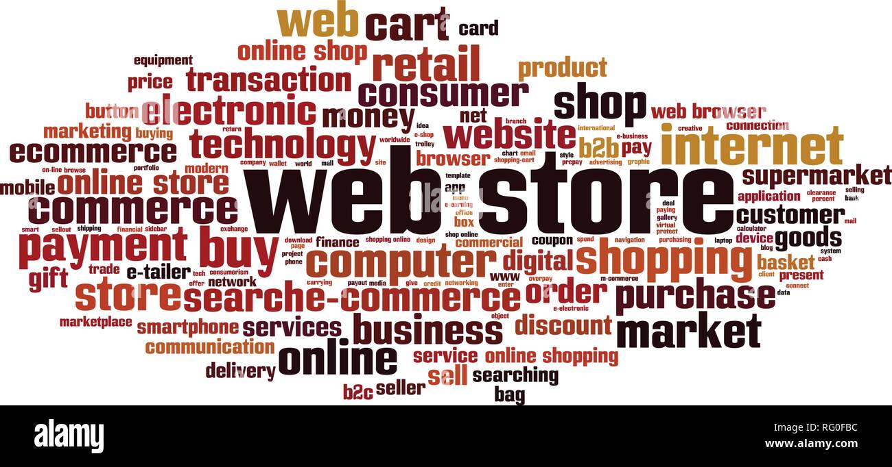 Web store word cloud concept. Vector illustration Stock Vector Image ...