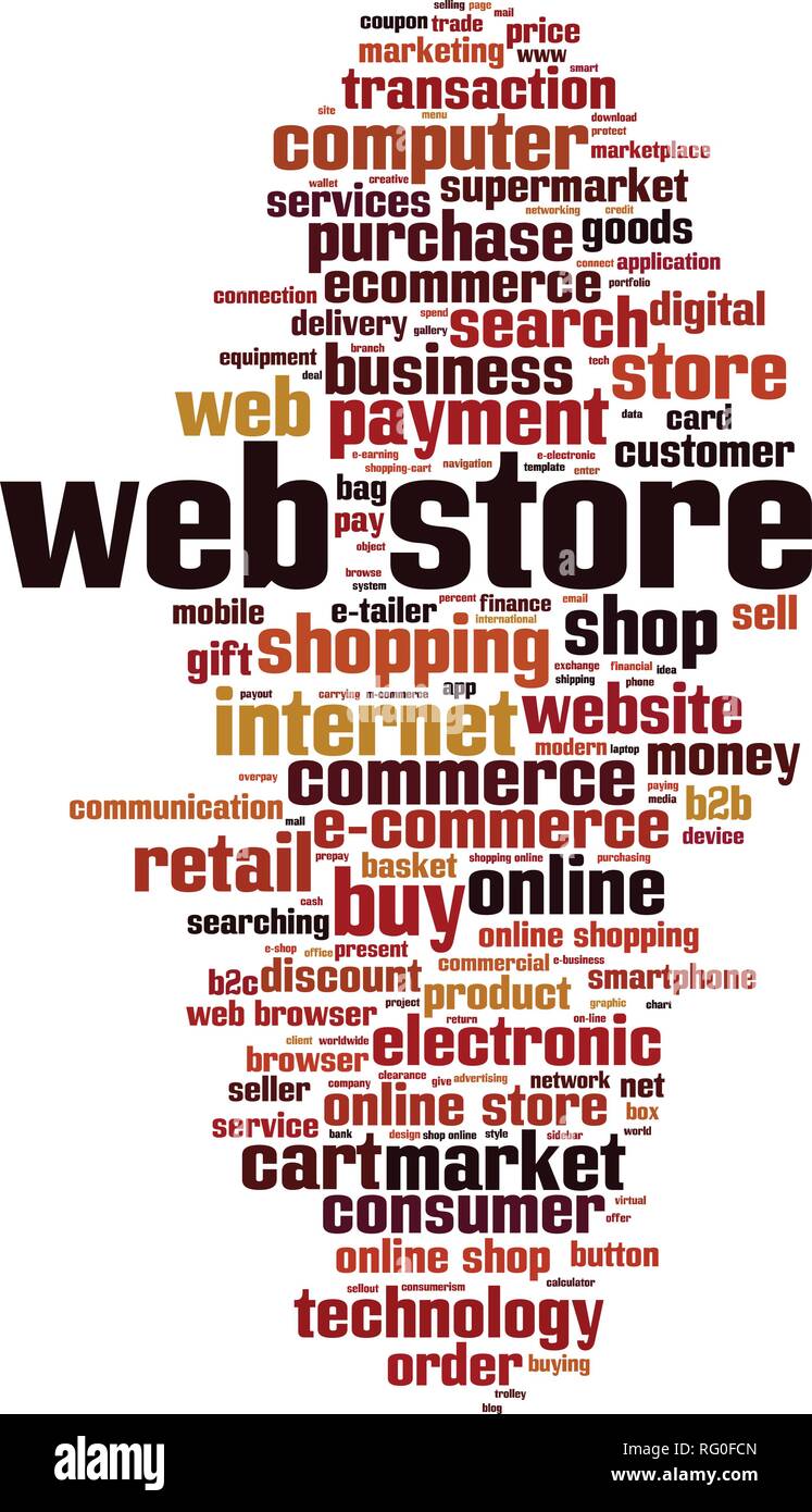 Web store word cloud concept. Vector illustration Stock Vector Image ...