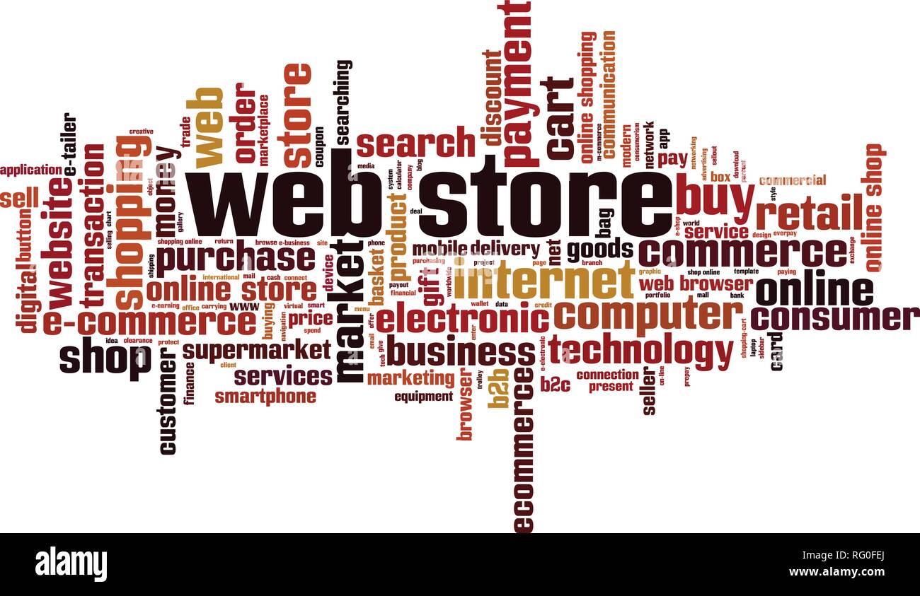Web store word cloud concept. Vector illustration Stock Vector Image ...