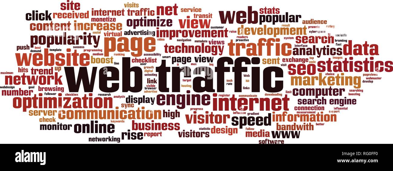 Web traffic word cloud concept. Vector illustration Stock Vector Image ...