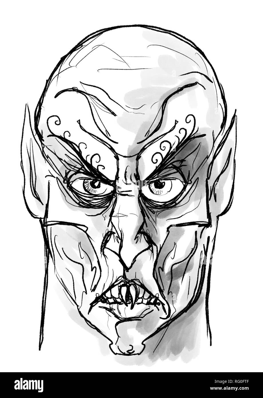 Monster face illustration Stock Photo - Alamy