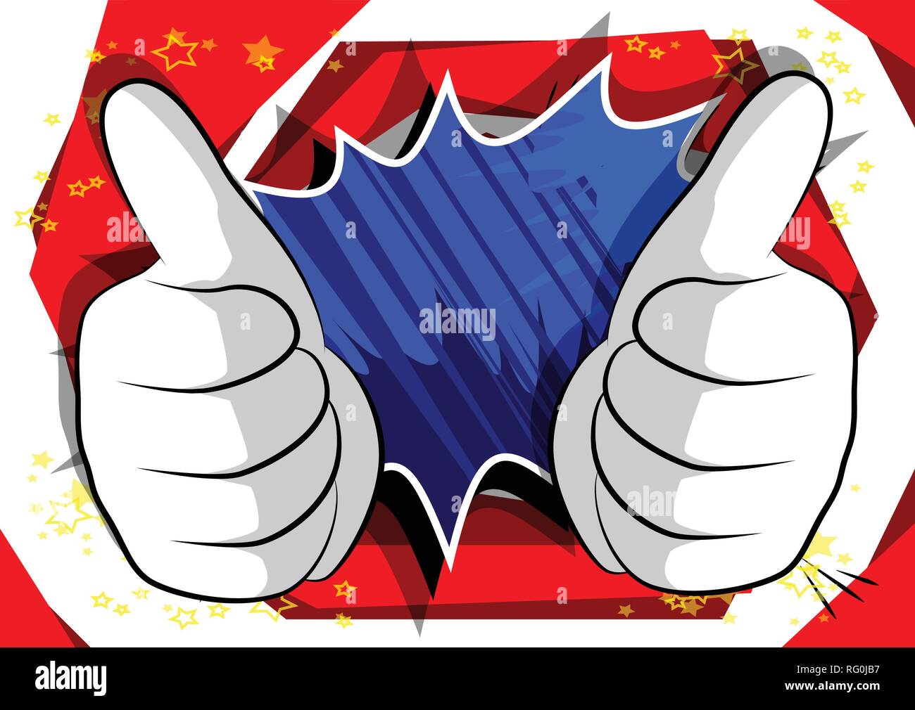 Vector cartoon hands making thumbs up sign. Illustrated hand expression ...