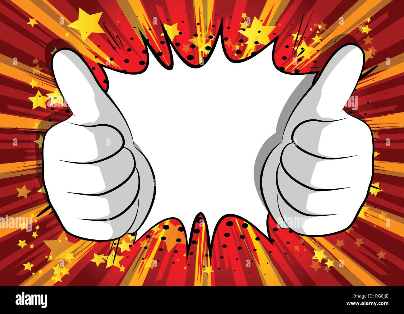 Vector cartoon hands making thumbs up sign. Illustrated hand expression ...