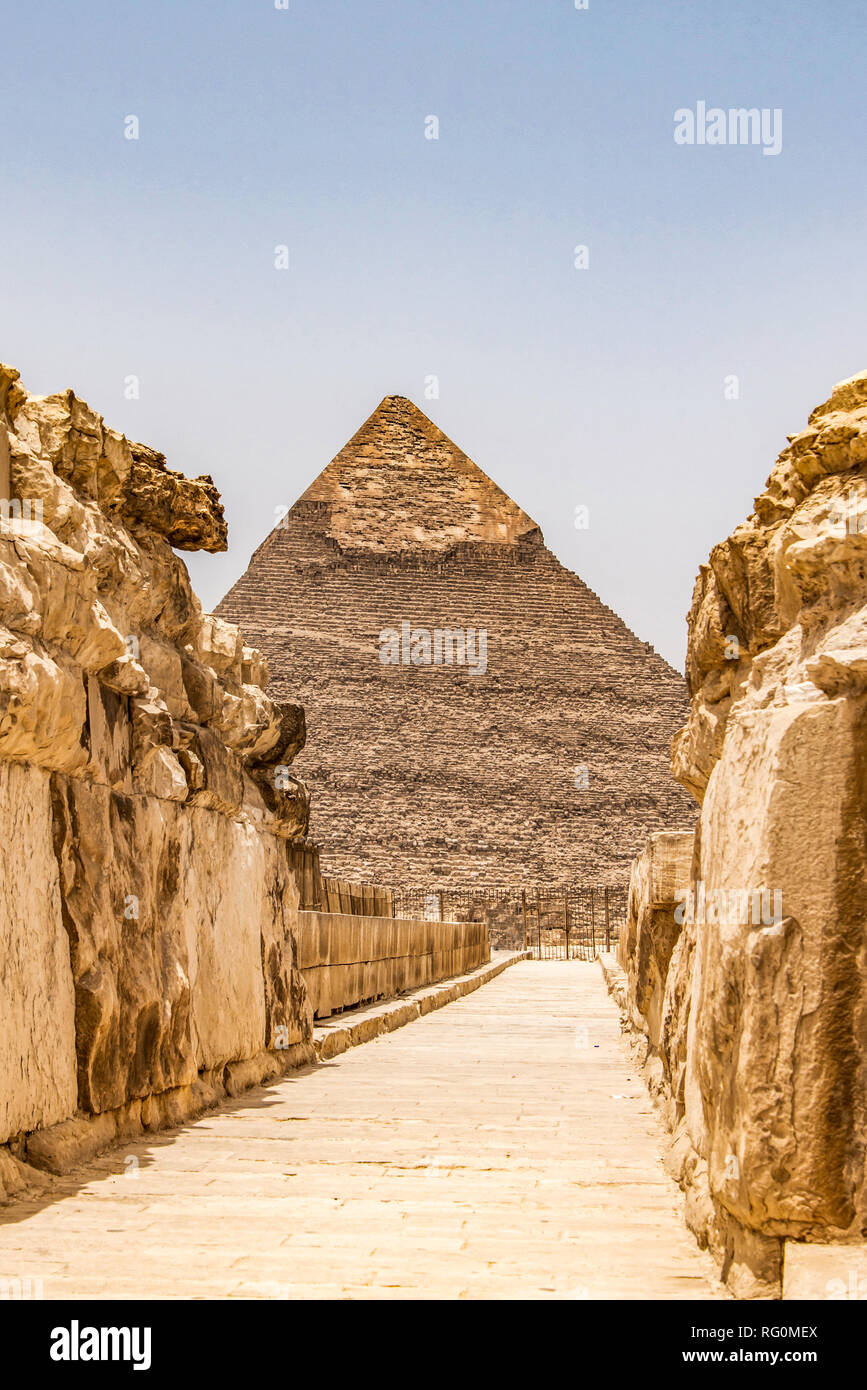 The Great Pyramids of Giza in the desert near Cairo in Egypt unesco ...