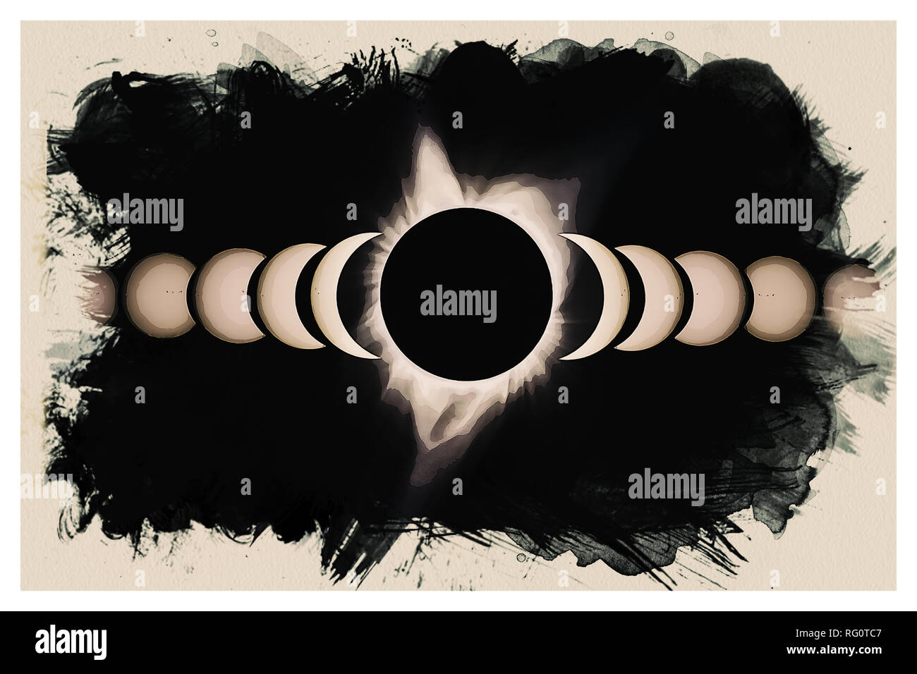 Phenomenon of solar eclipse Cut Out Stock Images & Pictures - Alamy