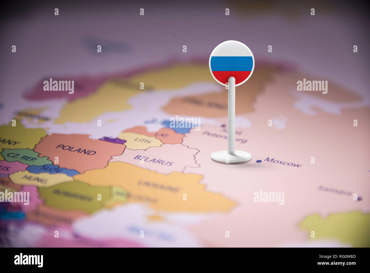 Russia flag on globe hi-res stock photography and images - Alamy
