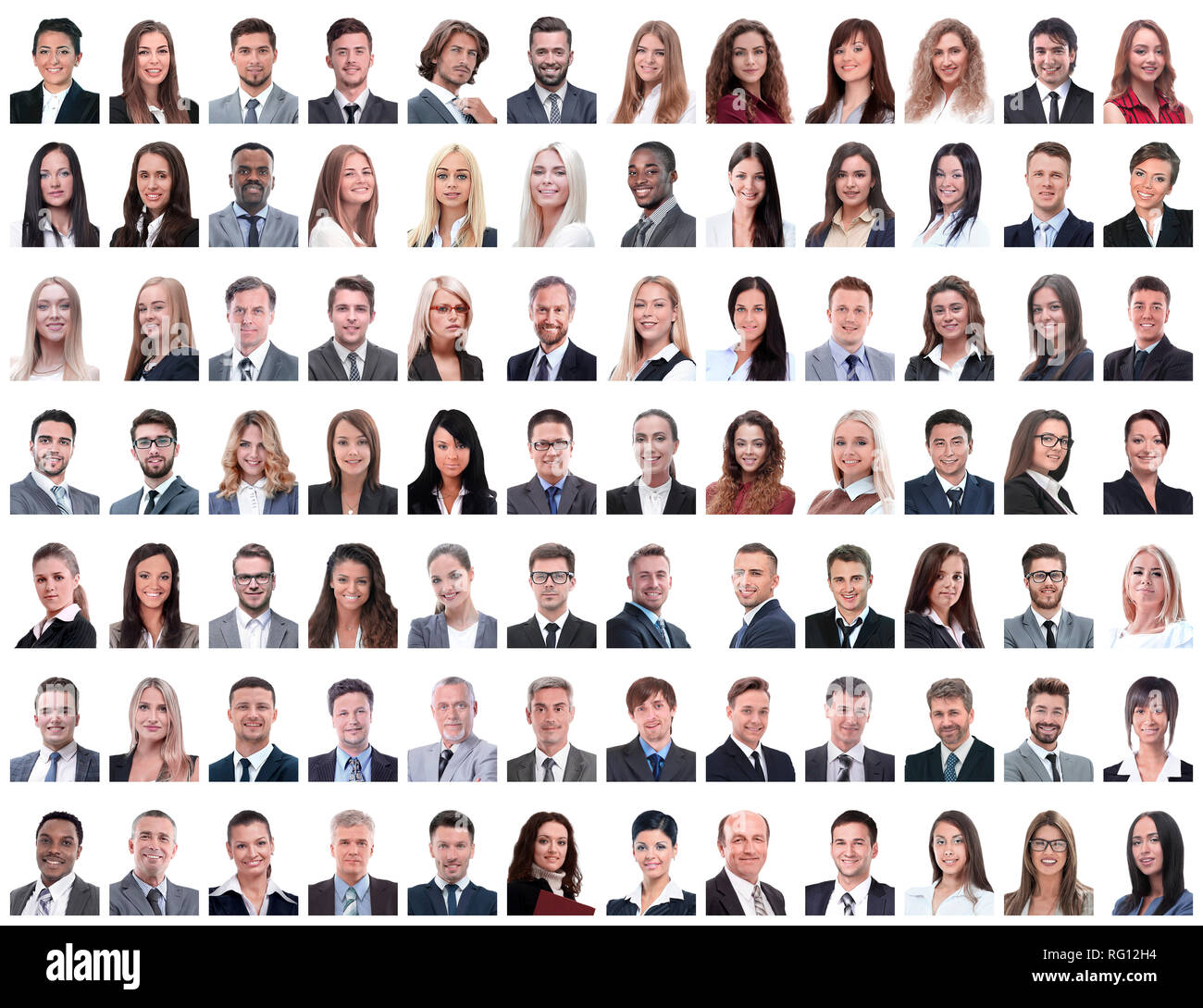 portraits of successful employees isolated on a white Stock Photo - Alamy