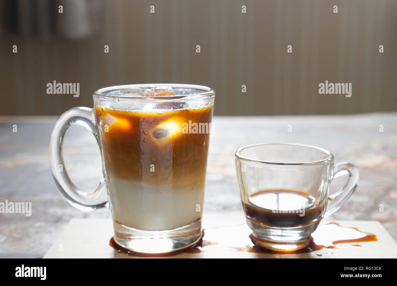 Iced coffee late Stock Photo - Alamy