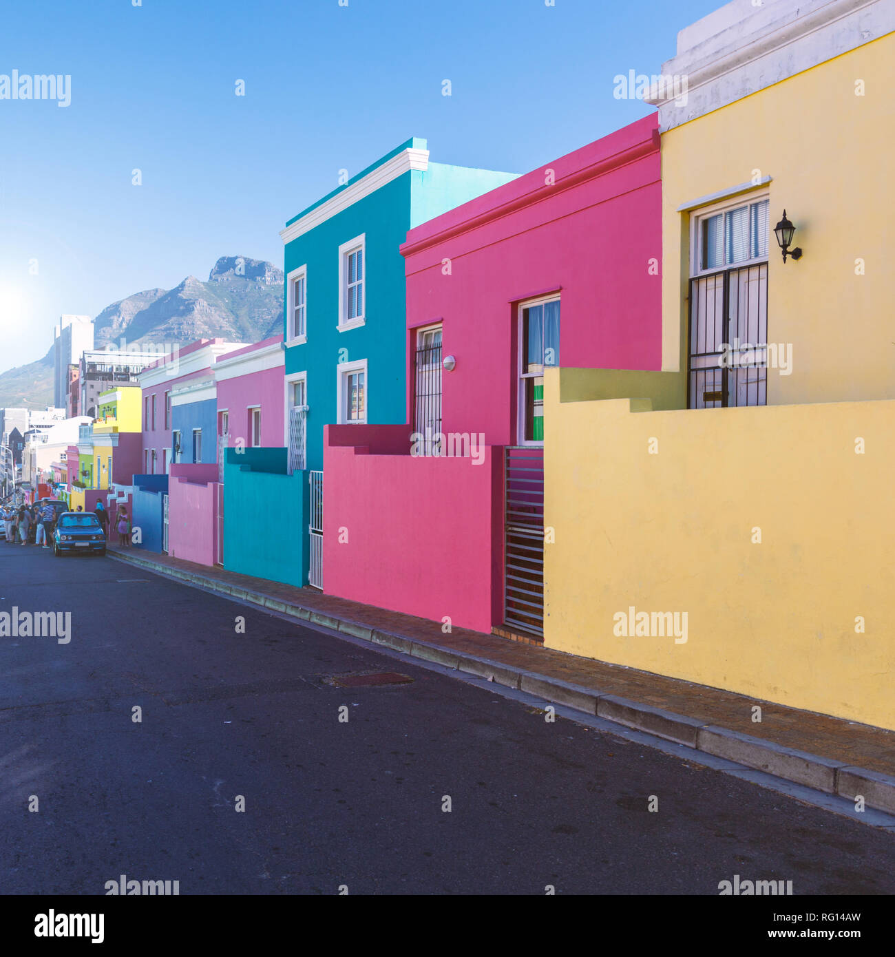 Bo Kaap district colorful houses in Cape Town, South Africa Stock Photo ...