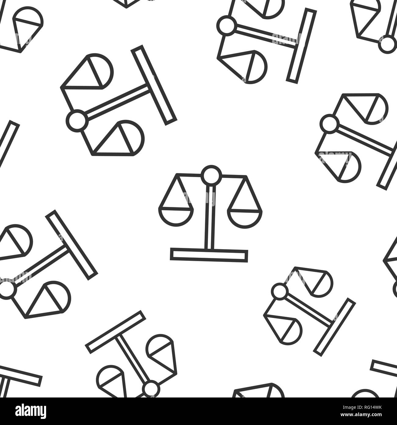 Scale comparison icon seamless pattern background. Balance weight vector illustration. Scale ...